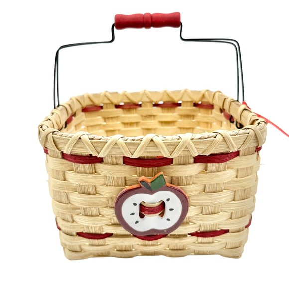 Handmade | Accents | Handmade Basket Apple Delight Black Wire And Red ...